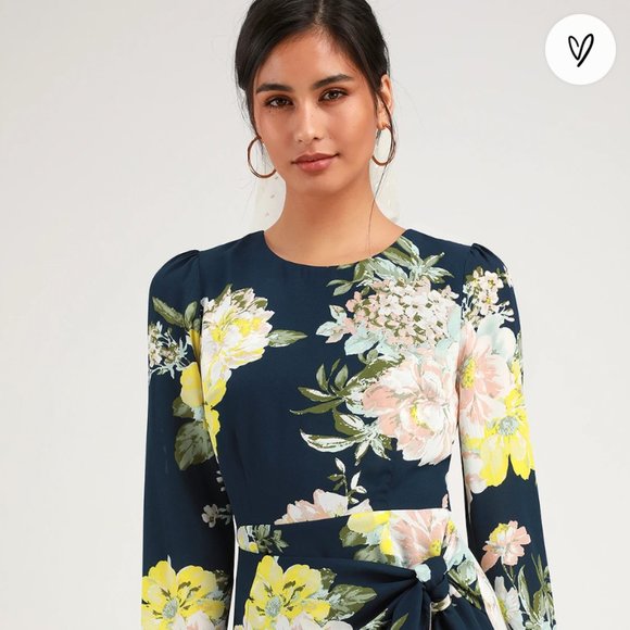 Socialite | Dresses | Nwt Socialite Rice Navy Blue Floral Print ...